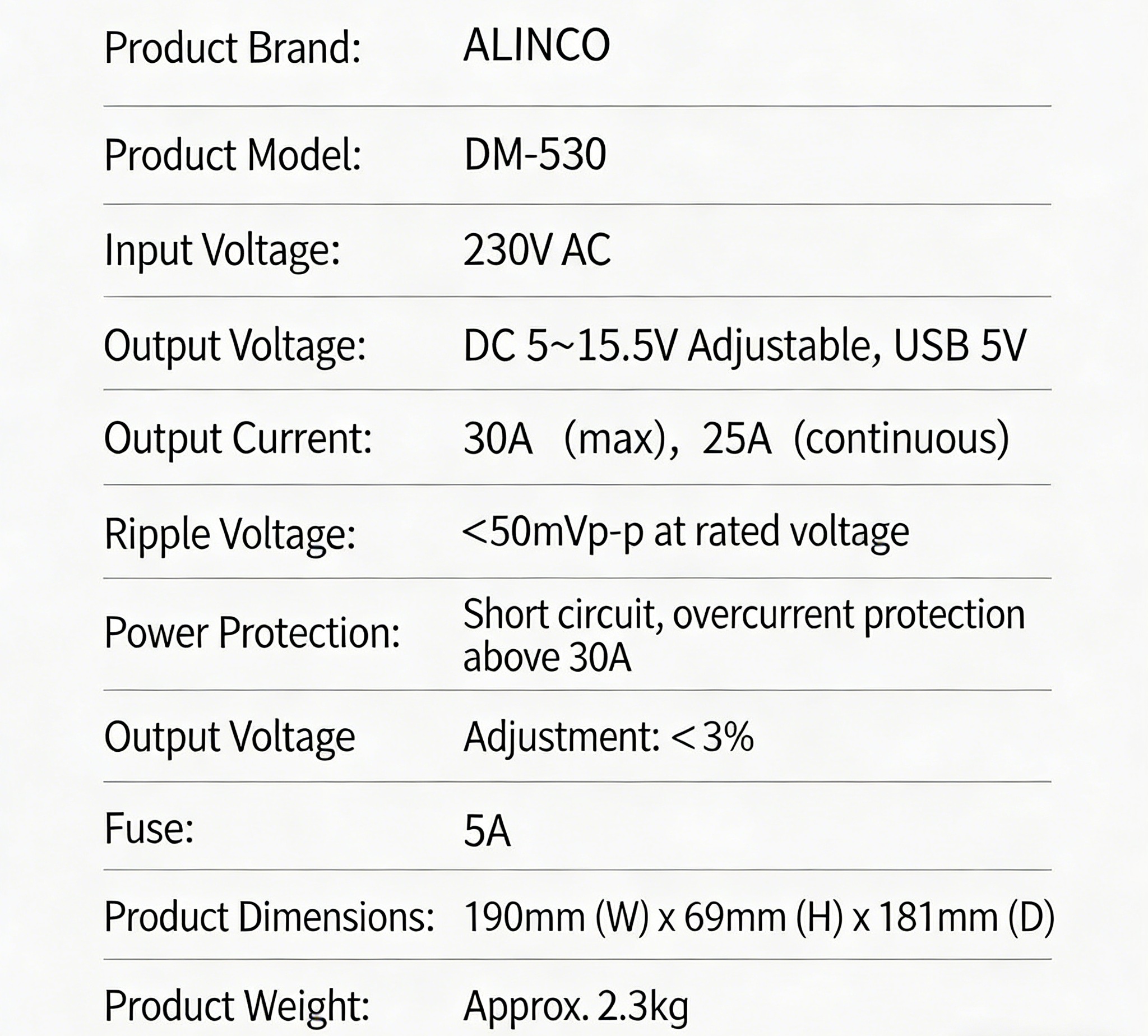 Alinco DM-530 30A 13.8V DC Power Supply - Mobile Base Shortwave Radio ...