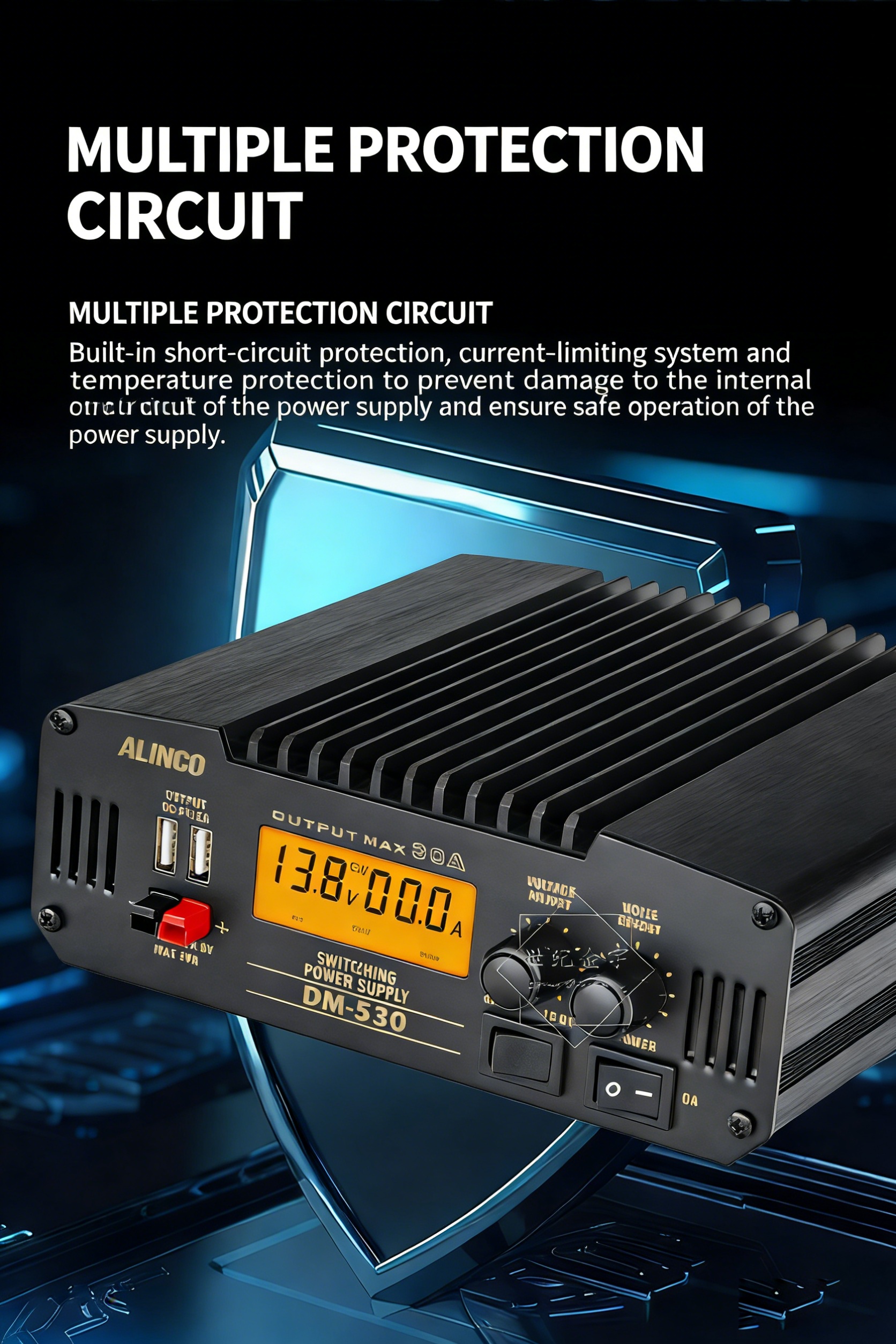 Alinco DM-530 30A 13.8V DC Power Supply - Mobile Base Shortwave Radio ...