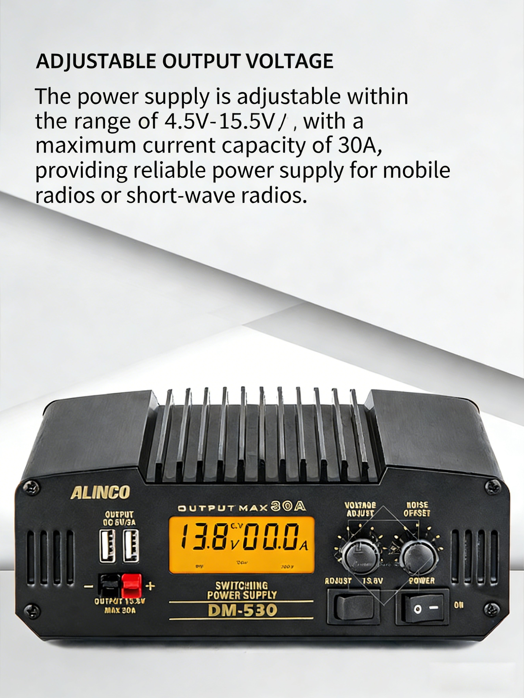 Alinco DM-530 30A 13.8V DC Power Supply - Mobile Base Shortwave Radio ...